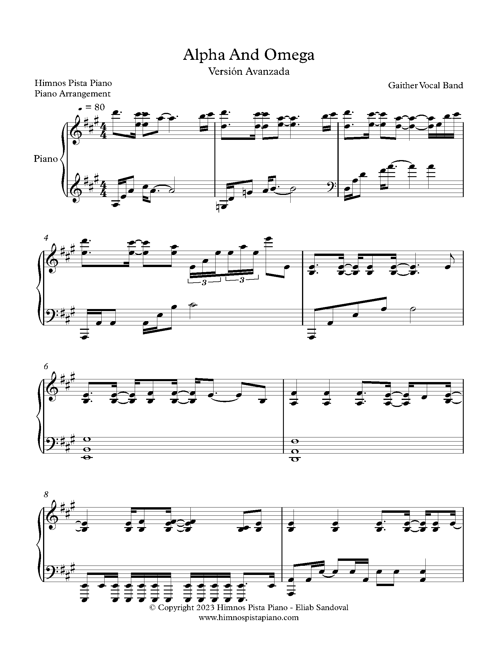 Alpha And Omega – Gaither Vocal Band | Partitura Piano