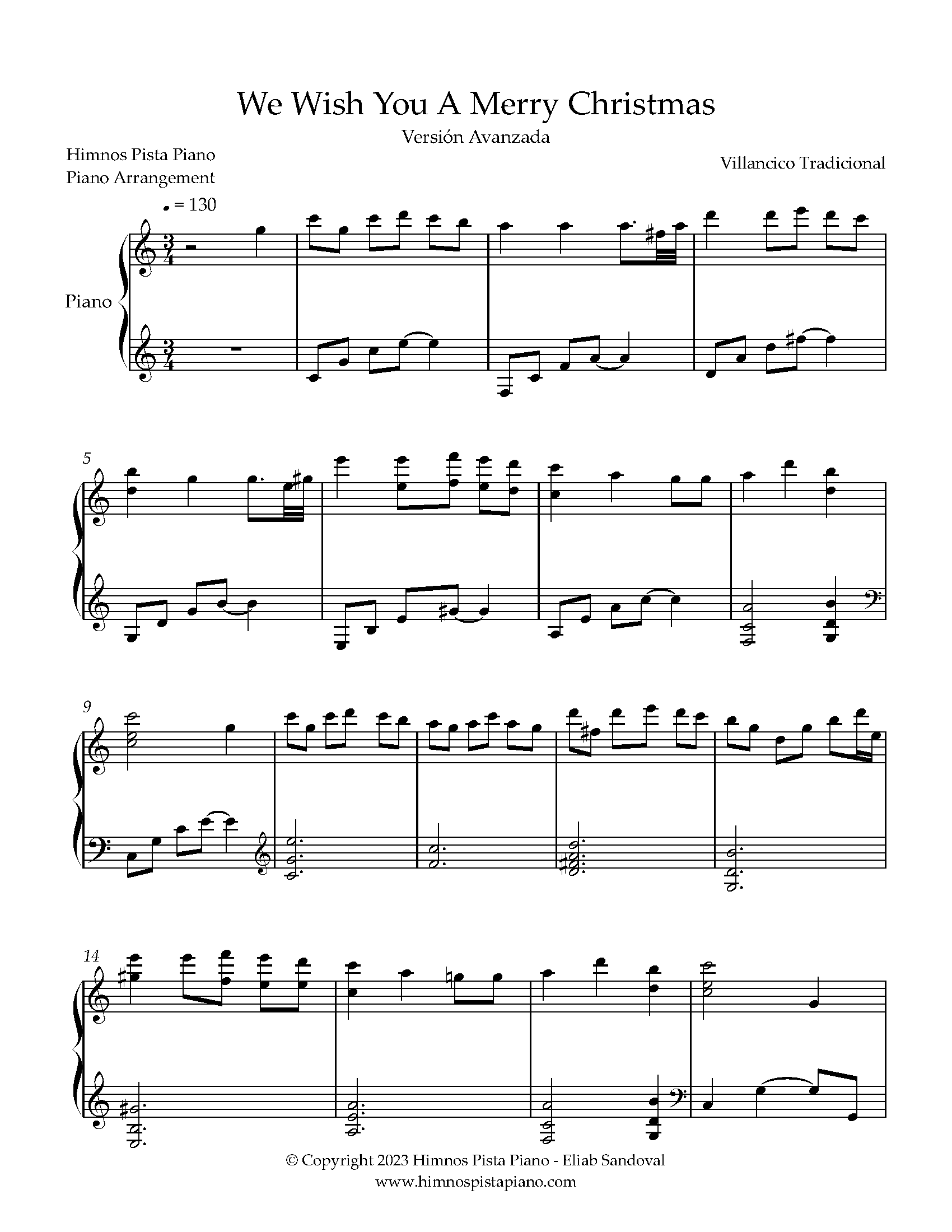 We Wish You A Merry Christmas – Villancicos | Partitura Piano